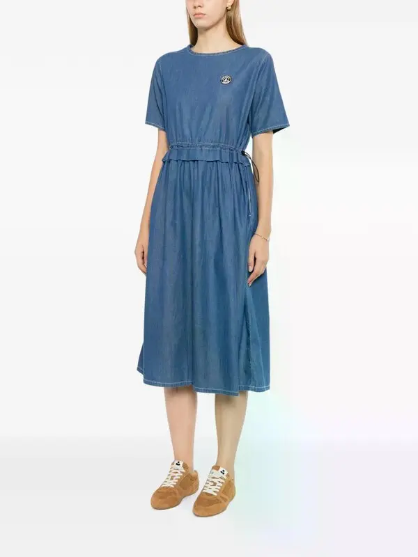 AGNES B. Chambray Dress With Logo Patch