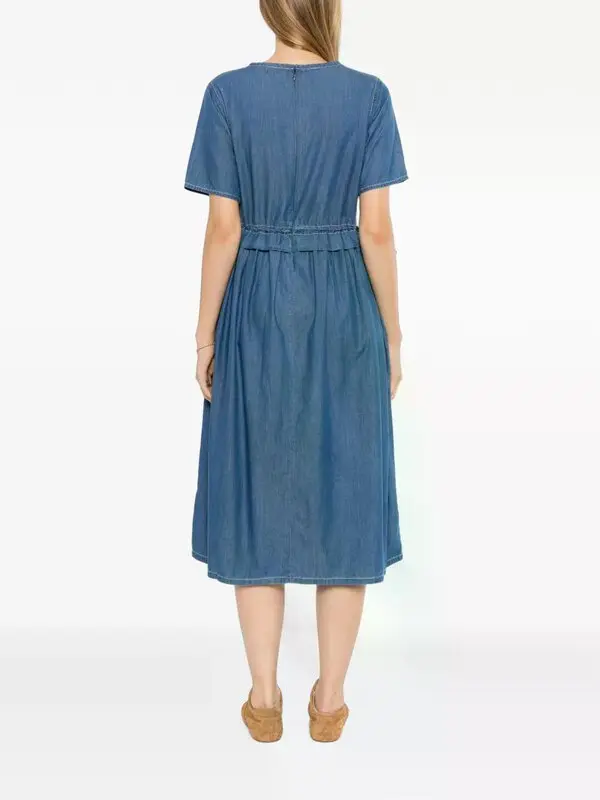 AGNES B. Chambray Dress With Logo Patch