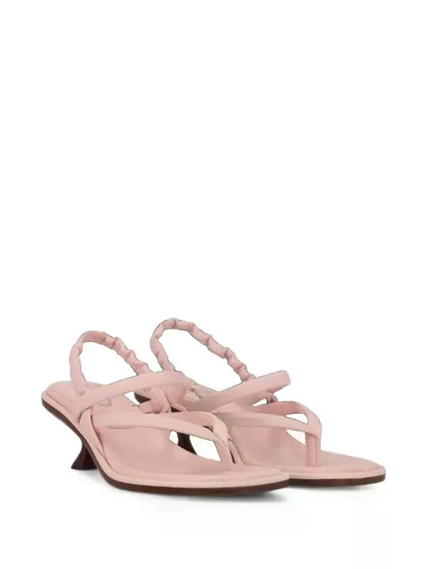 TOD'S Ruched-strap Kitten-heel Sandals - Pink