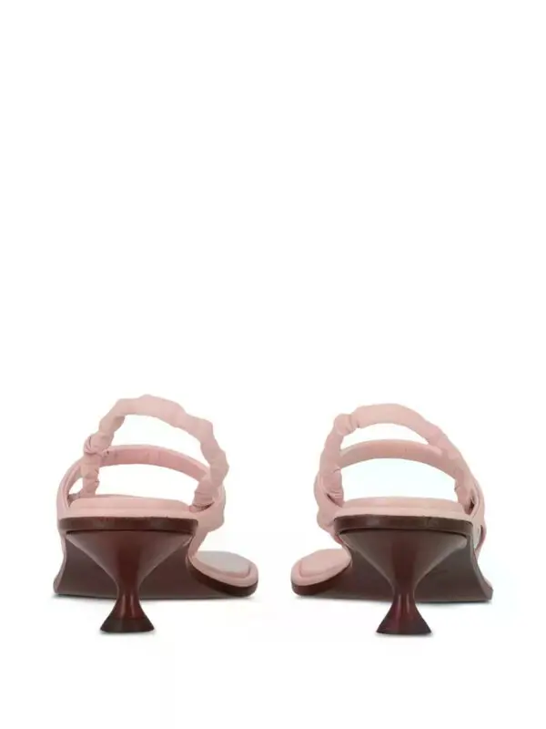TOD'S Ruched-strap Kitten-heel Sandals - Pink