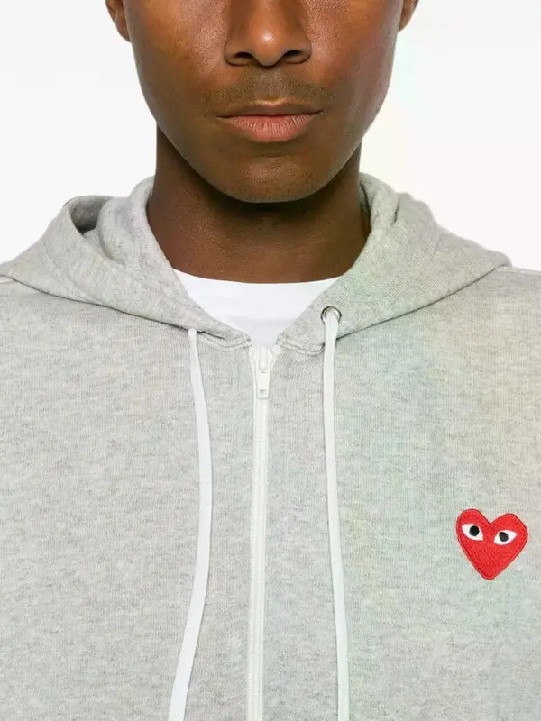 Play Comme Des Garcon Logo-patch Zip-up Hoodie