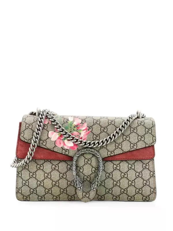 Gucci Dionysus Bag Blooms Print Gg Coated Canvas Small Shoulder Bag - Brown