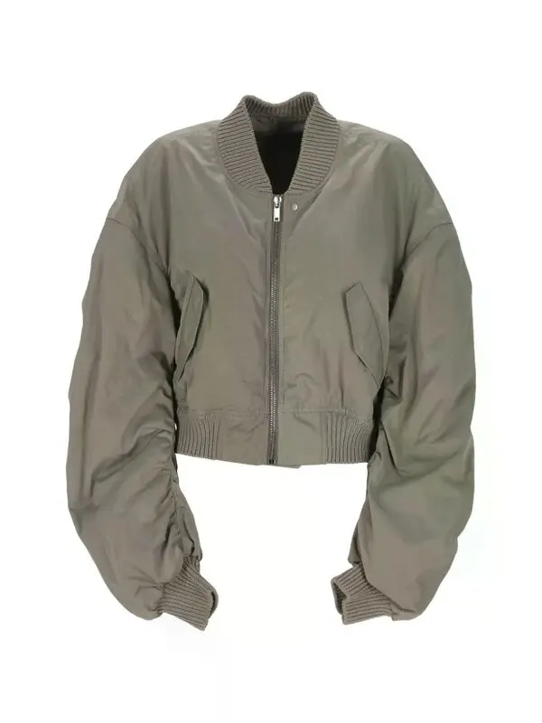 Rick Owens Ruched-sleeve Bomber Jacket - Grey