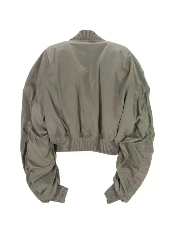 Rick Owens Ruched-sleeve Bomber Jacket - Grey