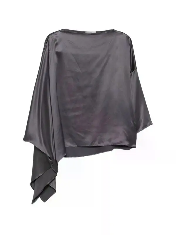 Dusan Asymmetric Satin Top - Grey