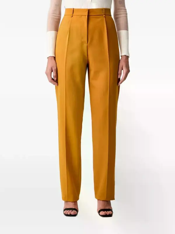 Elisabetta Franchi Trousers In Gabardine Fabric - Yellow