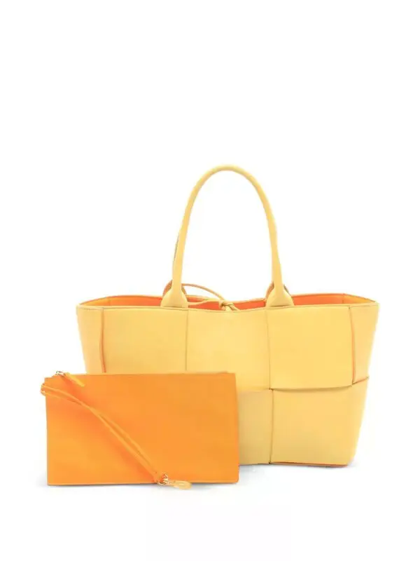 Bottega Veneta 2000s Small Arco Leather Tote Bag - Yellow