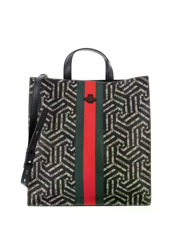 Gucci Convertible Soft Open Caleido Gg Coated Canvas Tote Bag
