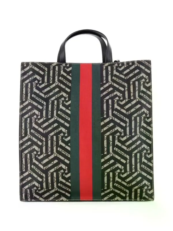 Gucci Convertible Soft Open Caleido Gg Coated Canvas Tote Bag
