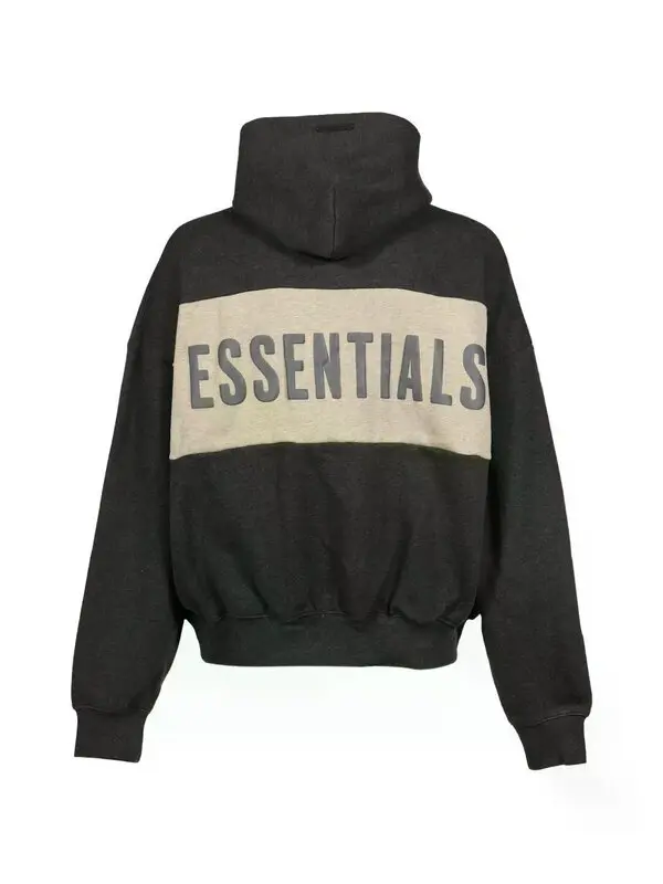 ESSENTIALS Cropped Panelled Hoodie - Grey