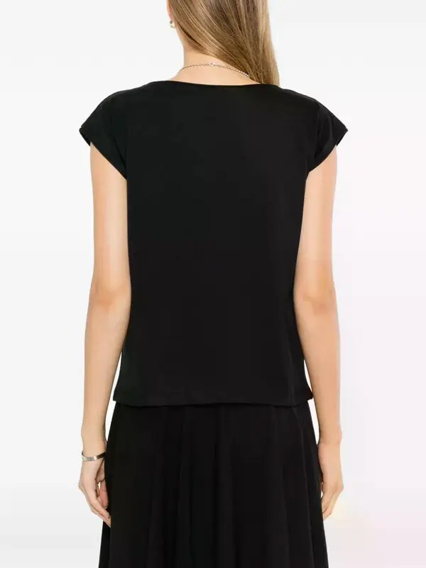AGNES B. Heart-print Cap-sleeve T-shirt