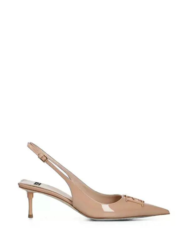 Elisabetta Franchi Logo-plaque Slingback Pumps - Neutrals