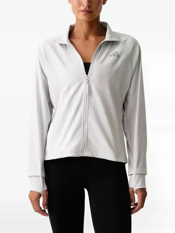 Adidas Logo-print Zip-up Jacket - Grey