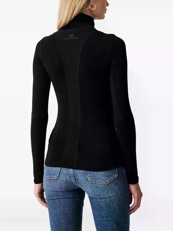 Elisabetta Franchi Turtleneck Top In Lightweight Jersey Fabric