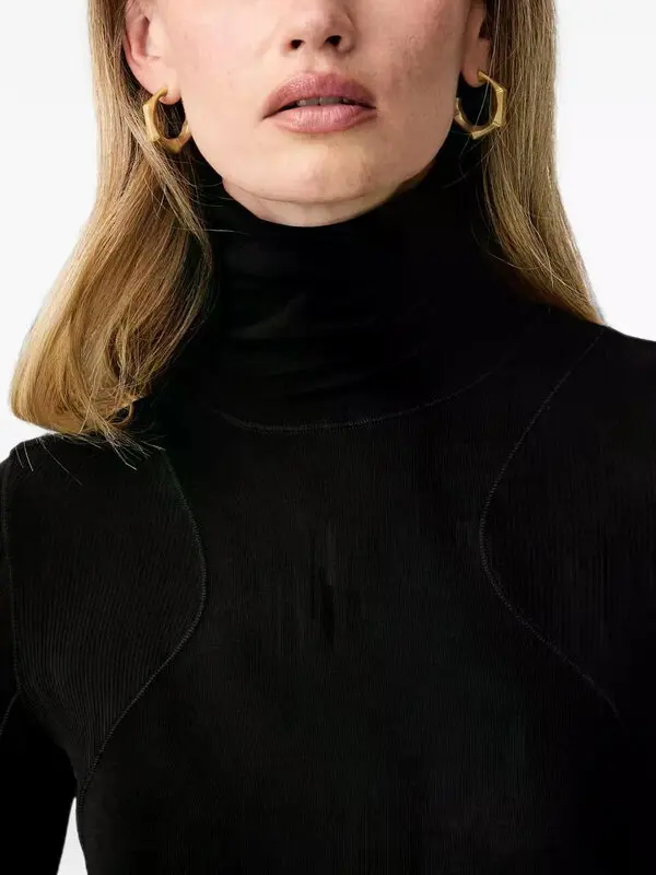 Elisabetta Franchi Turtleneck Top In Lightweight Jersey Fabric