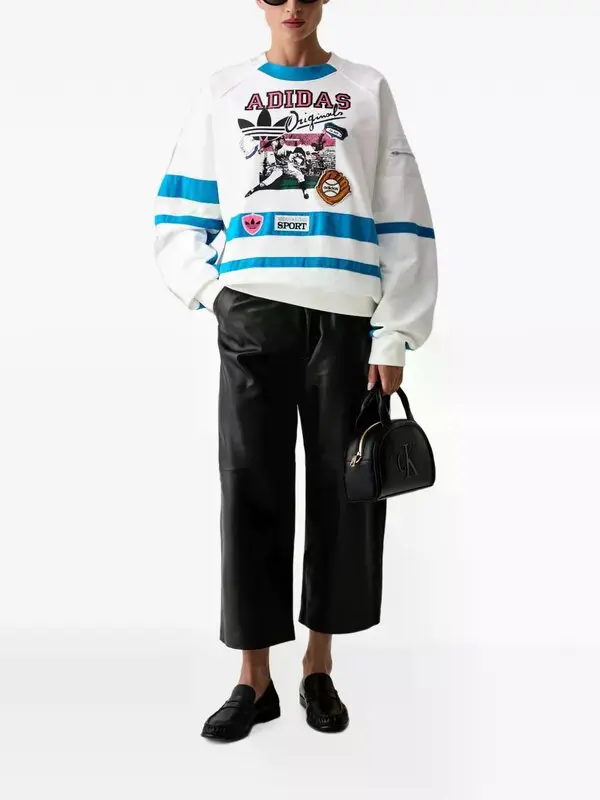 Adidas Graphic Print Panelled Sweater