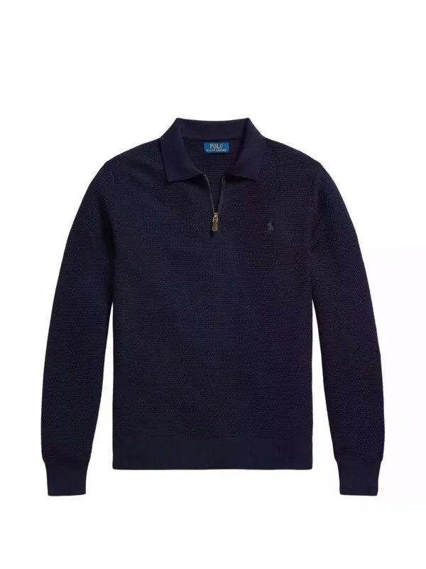 Polo Ralph Lauren Washable Wool Quarter-zip Jumper - Blue