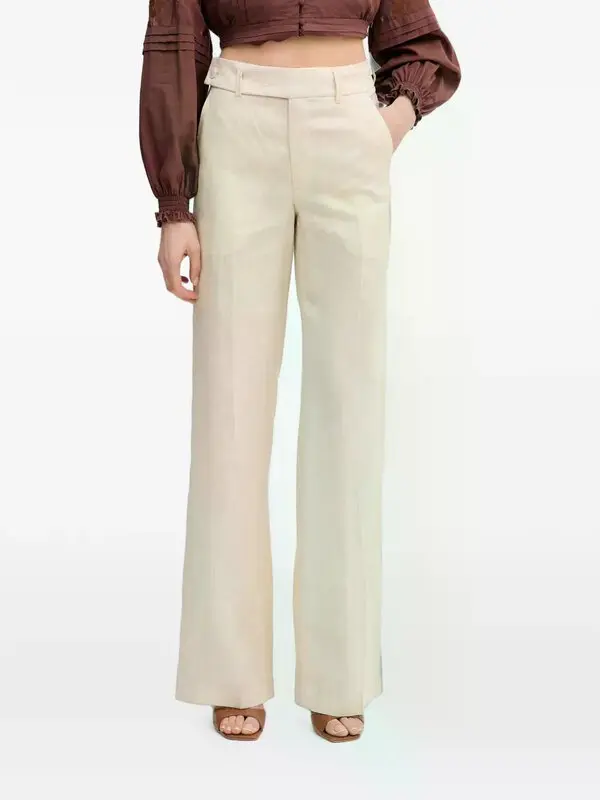SILVIAN HEACH Pressed-crease Wide-leg Trousers - Neutrals