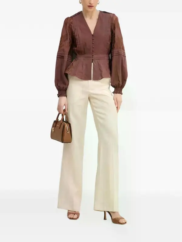 SILVIAN HEACH Pressed-crease Wide-leg Trousers