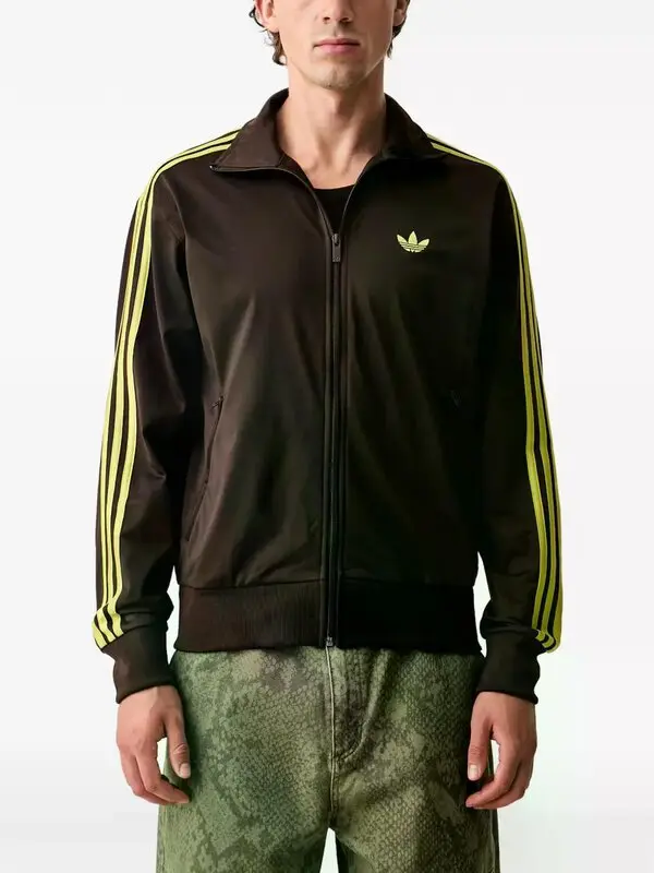 Adidas Embroidered Logo Side-stripe Track Jacket - Brown