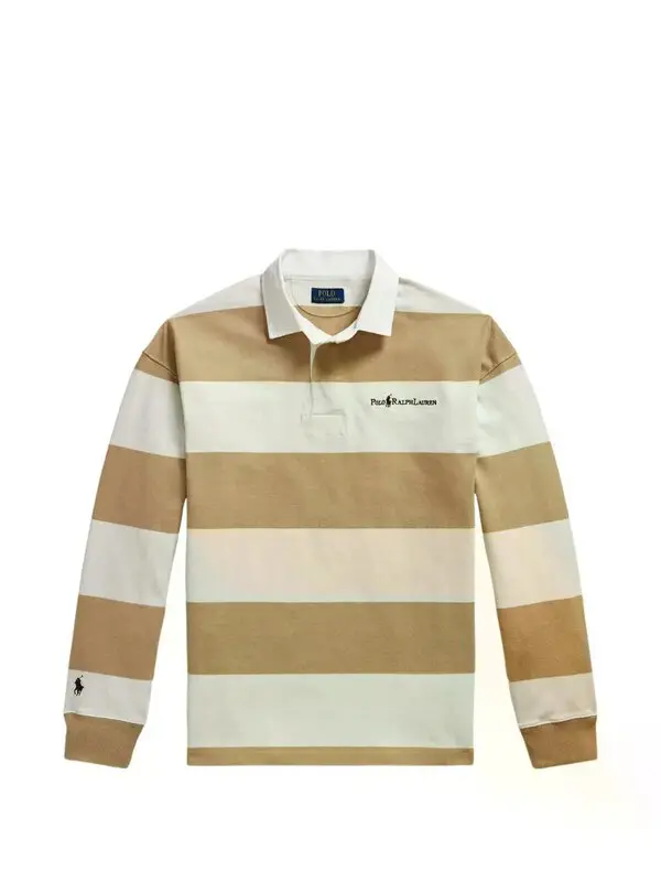 Polo Ralph Lauren Relaxed Fit Striped Jersey Rugby Shirt - Neutrals