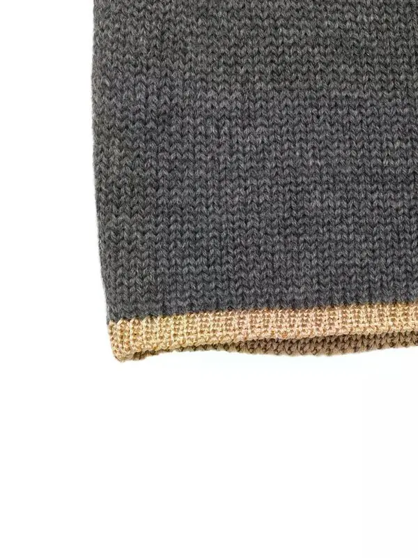 Dolce & Gabbana 2000s Metallic Trim Knit Top - Grey