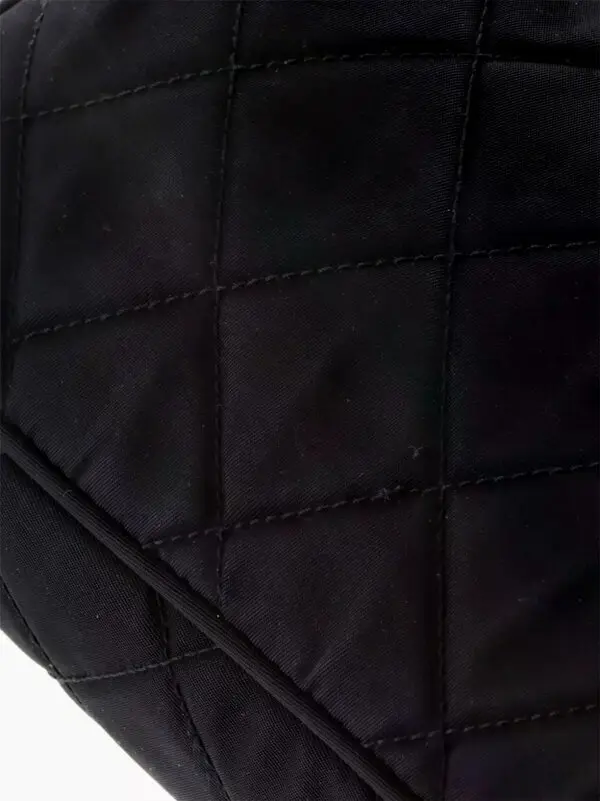 Prada Quilted Tessuto Mini Hobo Bag - Black