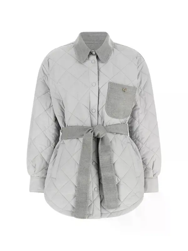 Fabiana Filippi Quilted Belted Jacket - Grey