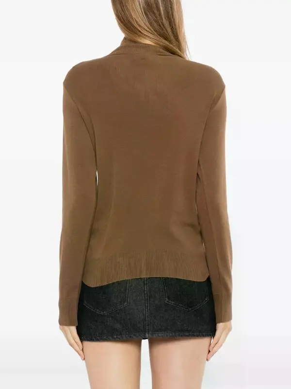 AGNES B. Quarter-zip Knitted Top