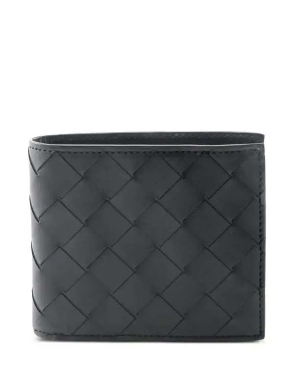 Bottega Veneta 2020s Intrecciato Bi-fold Wallet - Black