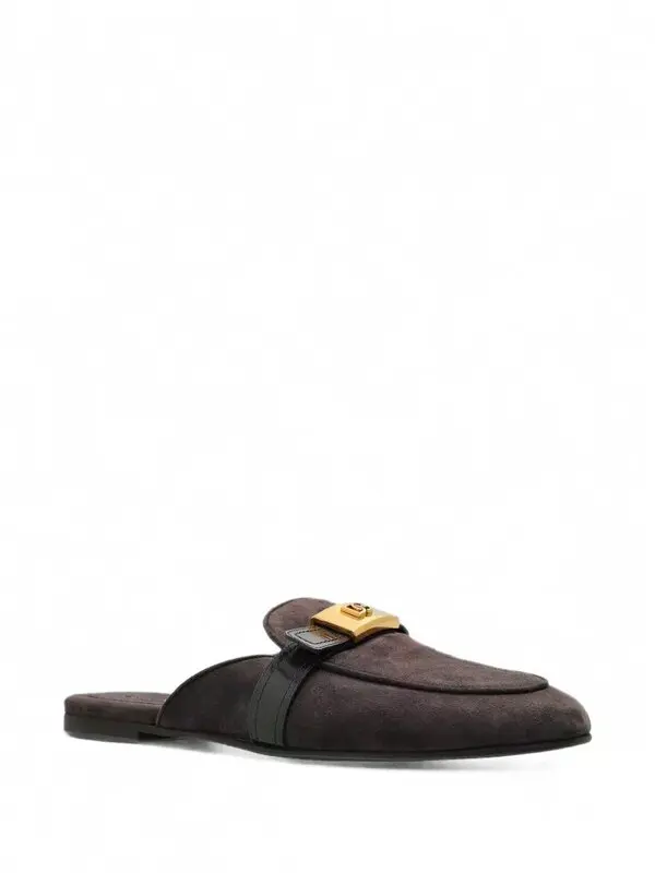 Dolce & Gabbana Logo-plaque Suede Mules