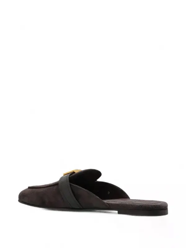 Dolce & Gabbana Logo-plaque Suede Mules