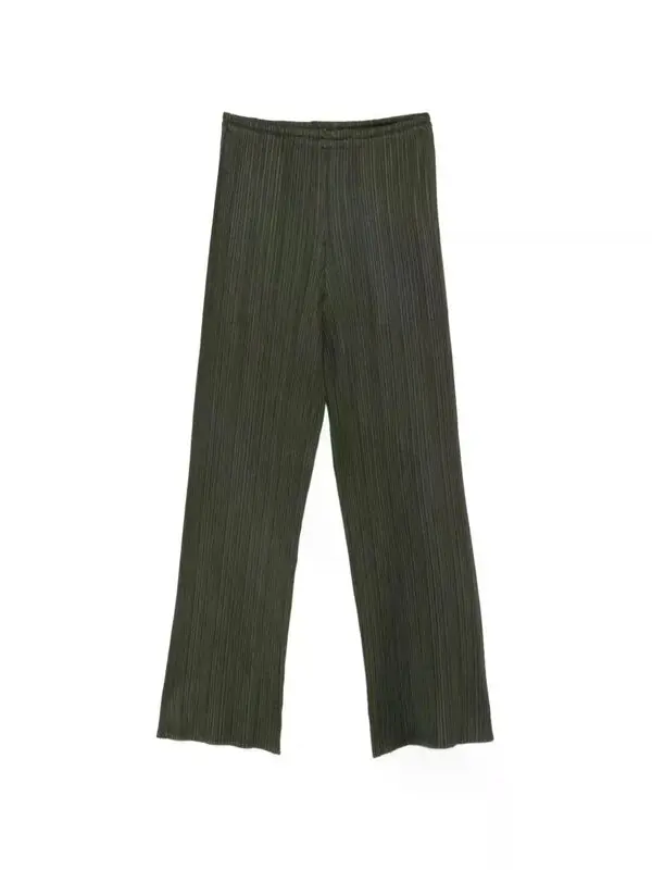 Issey Miyake 2000s Plissé-effect Trousers - Green