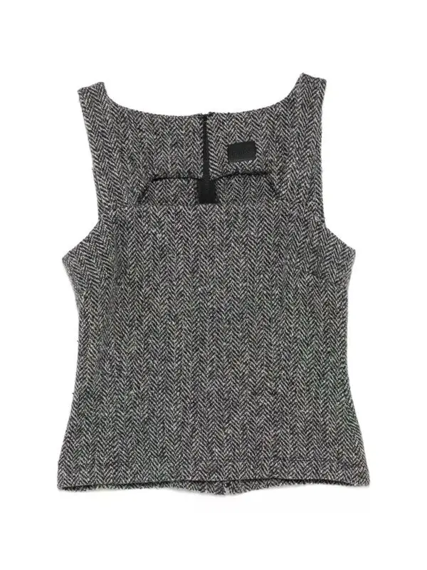 Dolce & Gabbana 2000s Herringbone Sleeveless Top