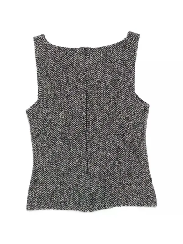 Dolce & Gabbana 2000s Herringbone Sleeveless Top