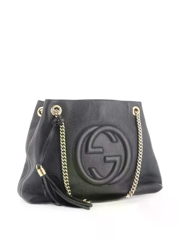 Gucci Soho Chain Strap Leather Medium Shoulder Bag - Black