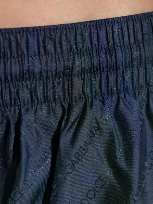 Dolce & Gabbana Logo-jacquard Drawstring Swim Shorts - Blue