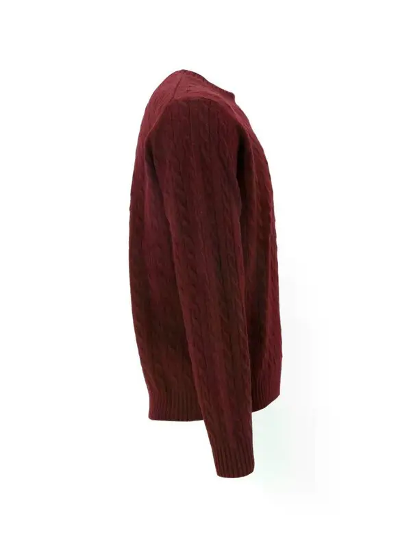 Eleventy Cable-knit Crew Neck Sweater - Red