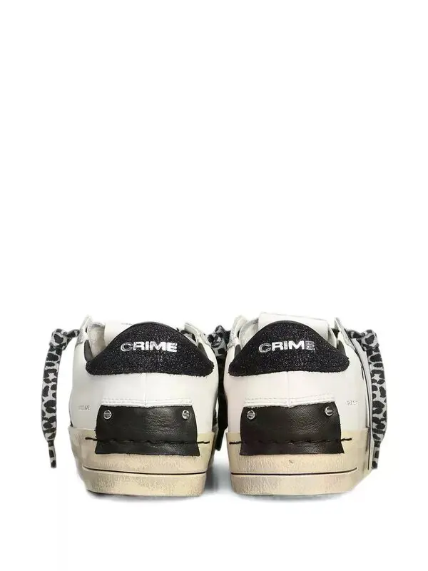 CRIME LONDON Glitter Effect Animal Print Lace Up Sneakers