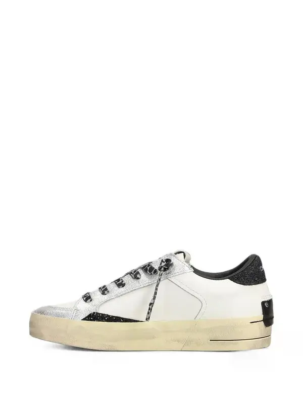 CRIME LONDON Glitter Effect Animal Print Lace Up Sneakers