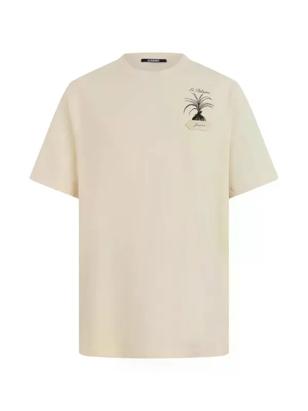 Jacquemus Logo-print Cotton T-shirt - Neutrals