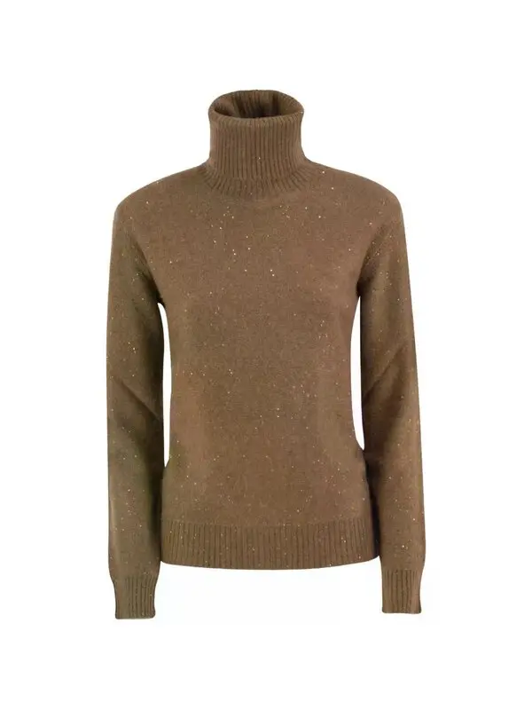 Fabiana Filippi Sequin-embellished Turtleneck Sweater - Brown