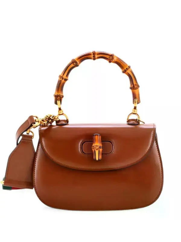 Gucci Bamboo 1947 Top Handle Bag Leather Small Satchel - Brown