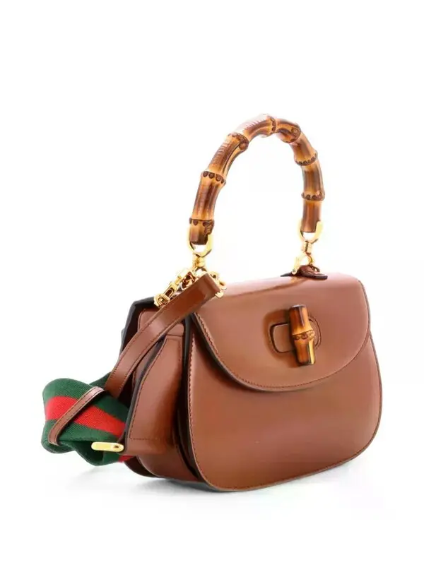 Gucci Bamboo 1947 Top Handle Bag Leather Small Satchel