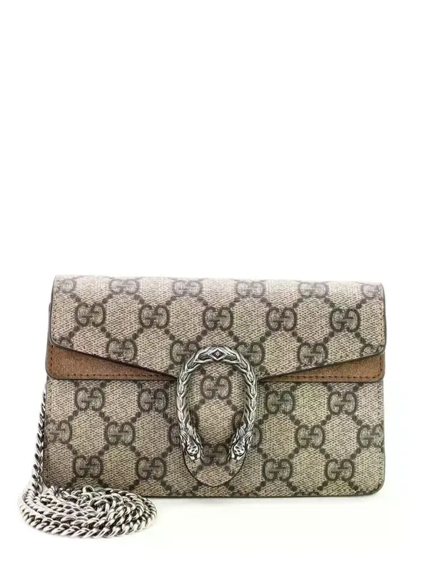 Gucci Dionysus Bag Gg Coated Canvas Super Mini Crossbody Bag - Brown