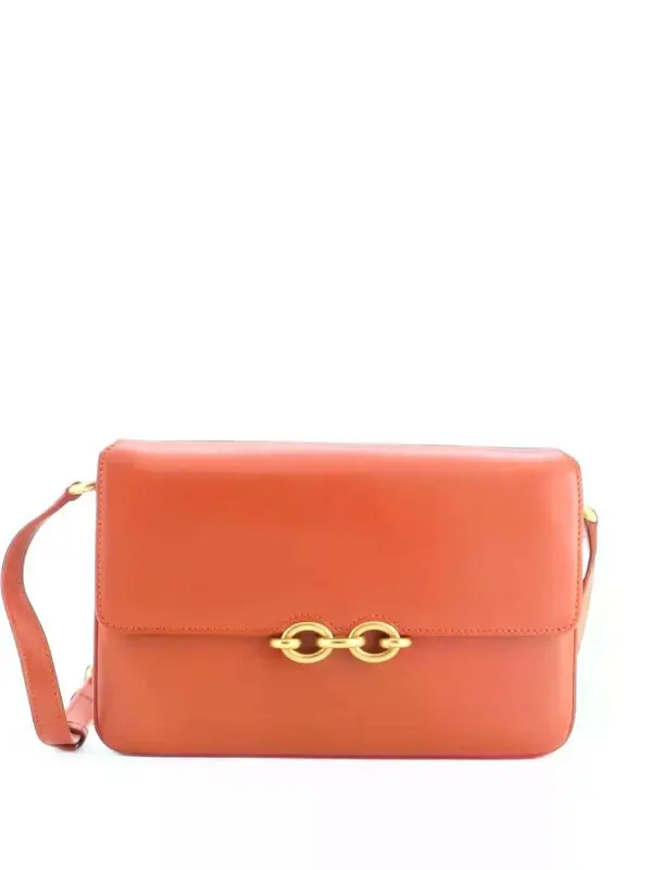 Saint Laurent Le Maillon Shoulder Bag Leather Medium Crossbody Bag - Orange