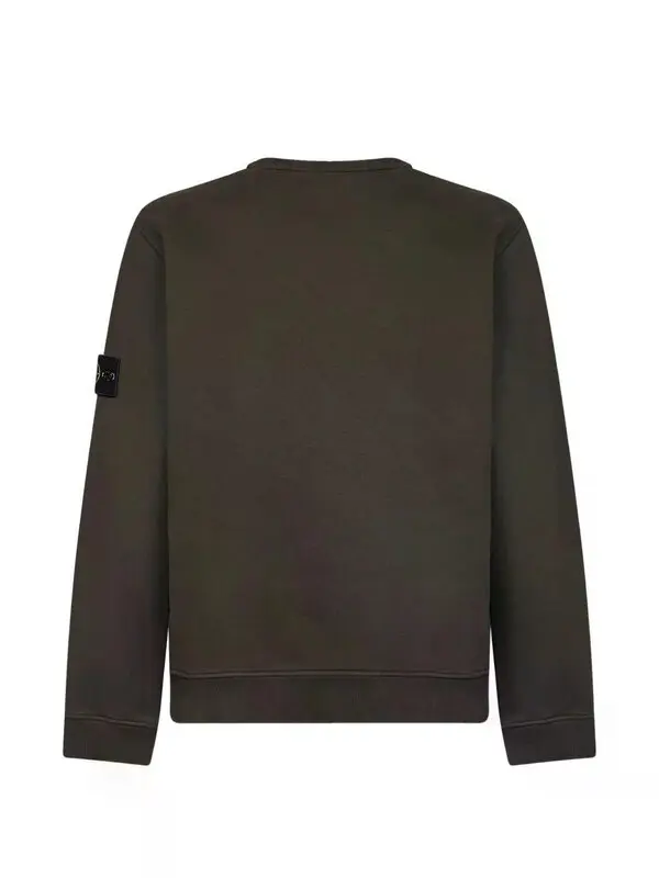 Stone Island Logo Patch Cotton Sweatshirt - Green