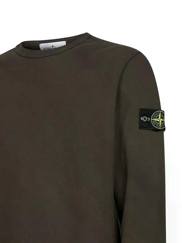 Stone Island Logo Patch Cotton Sweatshirt - Green