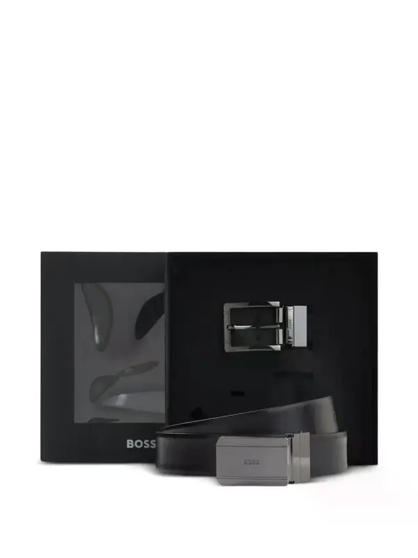 BOSS Reversible Leather Belt - Black