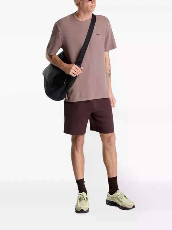 Hugo Austin Waffle-knit Logo-patch Cotton T-shirt